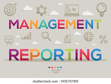 Creative Management Reporting Banner Word Icon Stock Vector (Royalty ...