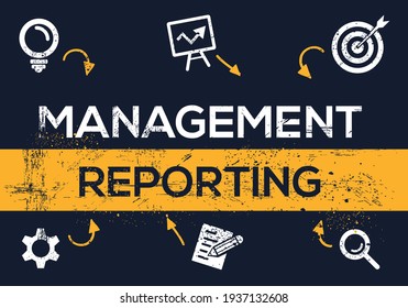 Creative Management Reporting Banner Word Icon Stock Vector (Royalty ...