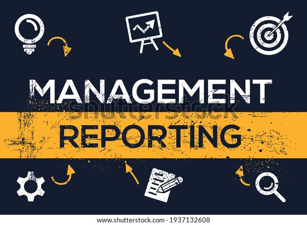 Creative Management Reporting Banner Word Icon Stock Vector (Royalty ...