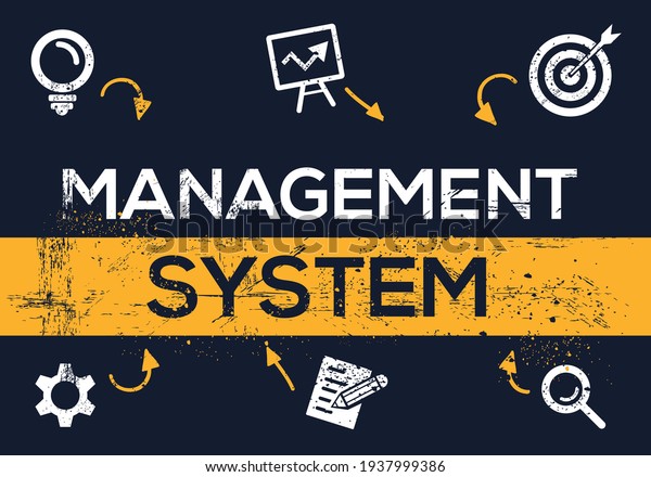 Creative Management System Banner Word Icon Stock Vector (Royalty Free ...