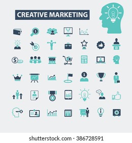 Creative Marketing Concept Icons Strategy Advertising Stock Vector ...