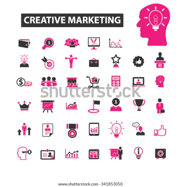 Creative Marketing Icons Signs Vector Concept Stock Vector (Royalty ...