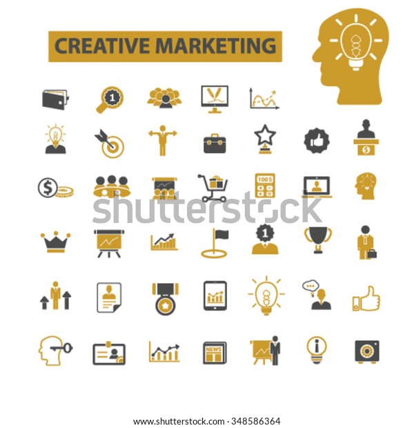 Creative Marketing Icons Signs Vector Concept Stock Vector (Royalty ...