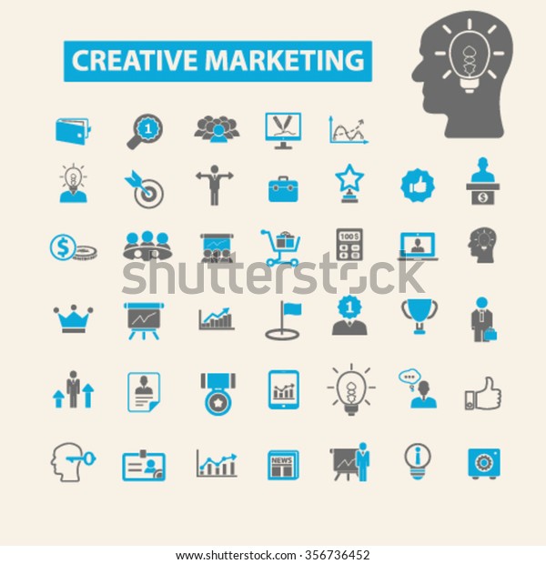 Creative Marketing Icons Signs Vector Concept Stock Vector (Royalty ...