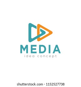Creative Media Concept Logo Design Template Stock Vector (Royalty Free ...