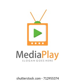 Creative Media Television Logo Design Template Stock Vector (Royalty ...
