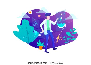 Creative Medical Endoscopy Vector Illustration Isolated: เวกเตอร์สต็อก ...