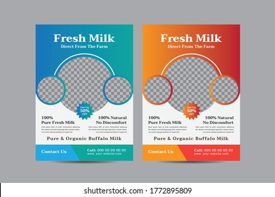Creative Milk Flyer Design Templates Vector Stock Vector (Royalty Free ...