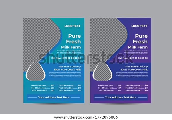 Creative Milk Flyer Design Templates Vector Stock Vector (Royalty Free ...