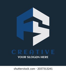 Creative Minimal Fs Capital Logo Hexagon Stock Vector (Royalty Free ...
