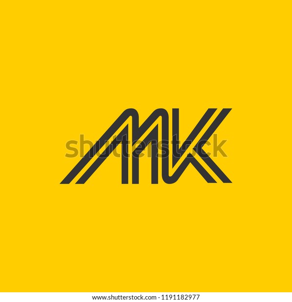 Creative Minimal Mk Logo Icon Design Stock Vector (Royalty Free ...