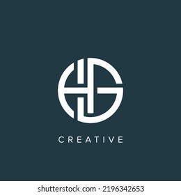 Creative Minimal Monochrome Monogram Letter Hg Stock Vector (Royalty ...