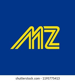 Creative Minimal Mz Logo Icon Design 스톡 벡터(로열티 프리) 1195775413 ...