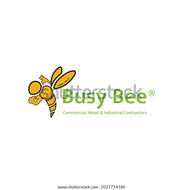 Creative Minimalist Busy Bee Logo Vector Stock Vector (Royalty Free ...