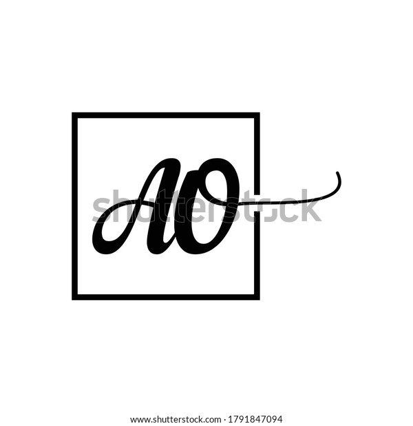 Creative Minimalist Letter Ao Initials Logo Stock Vector (Royalty Free ...