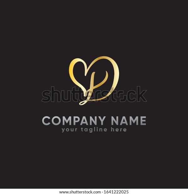 Creative Minimalist Letter D Heart Logo Stock Vector (Royalty Free ...
