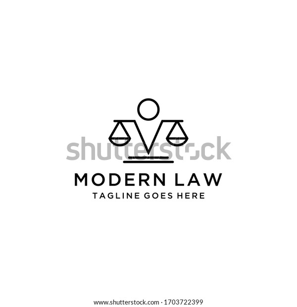Creative modern abstract law Logo design icon Template