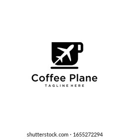 Creative Modern Cup Coffee Airplane Sign Stock Vector (Royalty Free ...