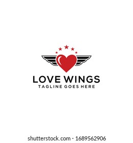 Creative Modern Fly Love Wings Sign Stock Vector (Royalty Free ...