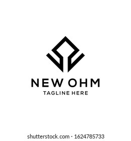 Creative Modern Geometric Ohm Symbol Logo Stock Vector (Royalty Free ...