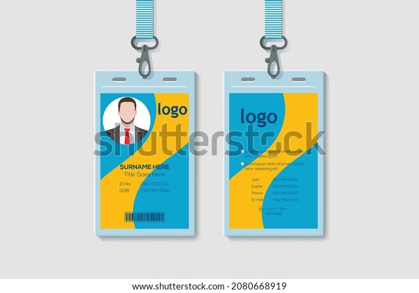 Creative Modern Id Card Template Vertical Stock Vector Royalty Free