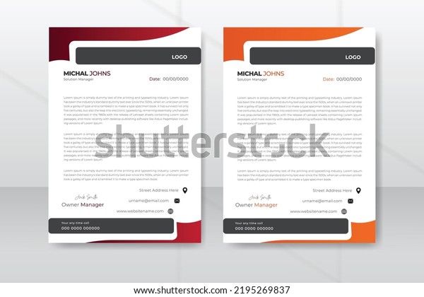 Creative Modern Letter Head Design Template Stock Vector (Royalty Free ...
