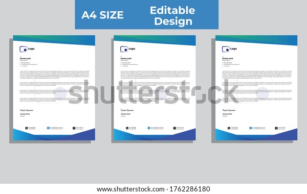 Creative Modern Letter Head Templates Design Stock Vector (Royalty Free ...