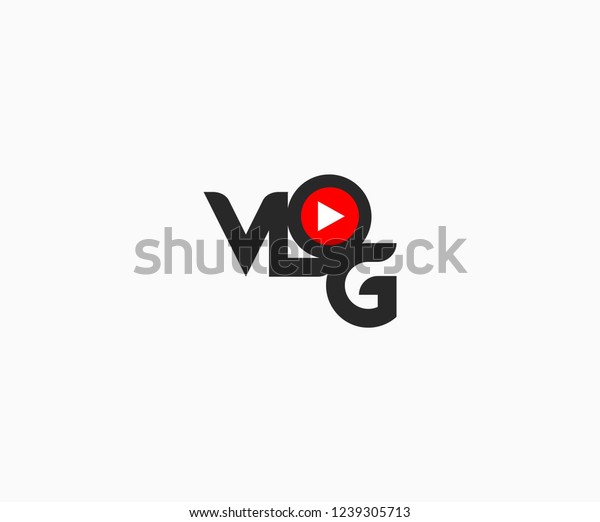 Creative Modern Minimal Typography Vlog Letter Stock Vector (Royalty ...