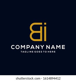 Creative Modern Minimalist Letter Bi Logo Stock Vector (Royalty Free ...