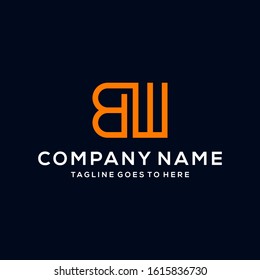 Creative Modern Minimalist Letter Bw Logo Stock Vector (Royalty Free ...