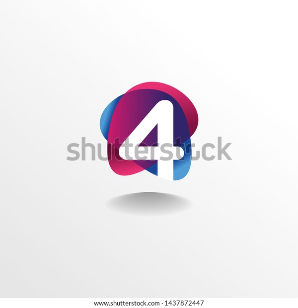 Creative Modern Number 4 Logo Icon Stock Vector (Royalty Free ...