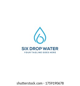 Creative Modern Number Six Drop Water Stock Vector (Royalty Free ...