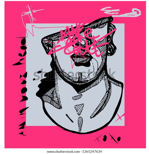 Afiche moderno de caligrafía rosa creativa.: vector de stock (libre de ...