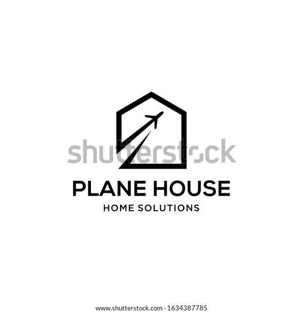 Creative Modern Plane House Logo Icon Stock Vector (Royalty Free ...