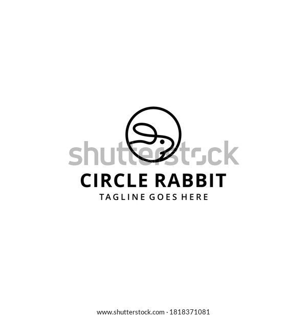 Creative Modern Rabbit Circle Animal Logo Stock Vector (Royalty Free ...