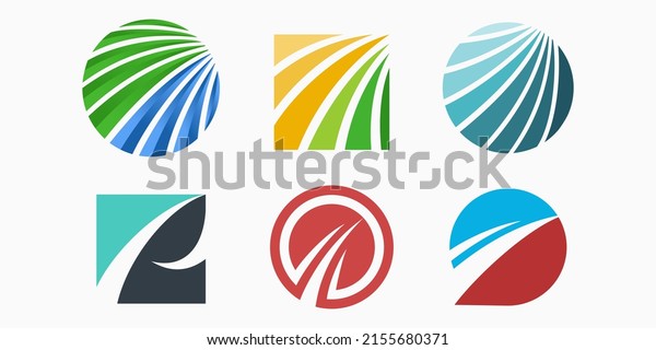 Creative Modern Swoosh Logo Icon Set: เวกเตอร์สต็อก (ปลอดค่าลิขสิทธิ์ ...