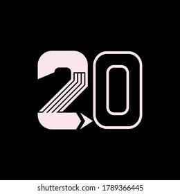 Creative Number 20 Logo Design Vector Stock Vector (Royalty Free ...
