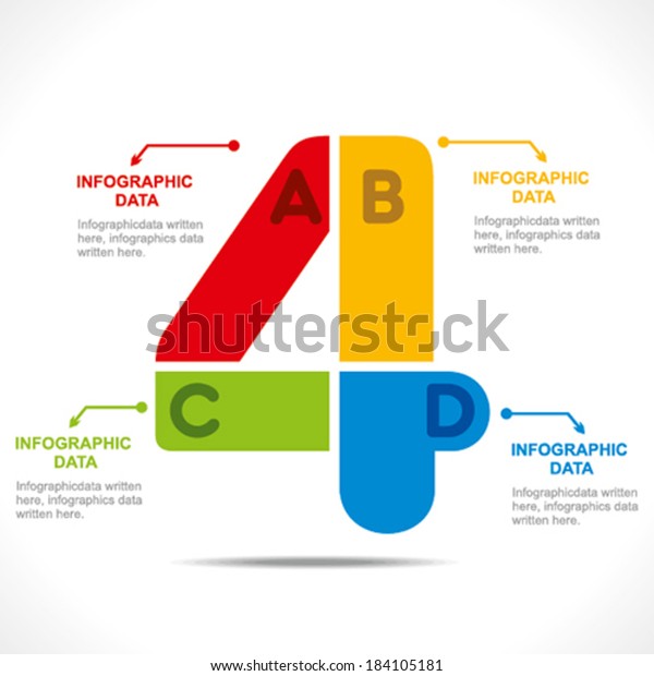 Creative Number 4 Infographics Design Concept Stock Vector (Royalty ...