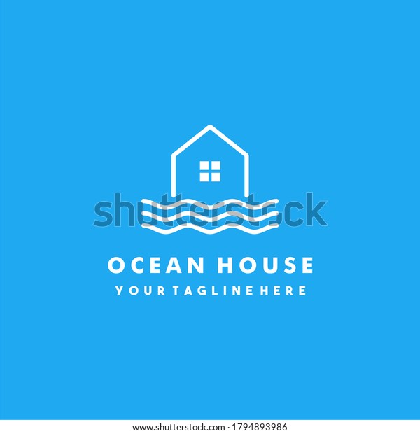 Creative Ocean House Logo Design Stock Vector (Royalty Free) 1794893986 ...