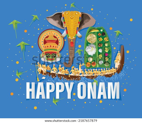 Creative Onam Greetings Background Onam Cultural Stock Vector (Royalty ...