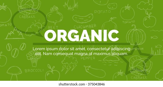 Creative Organic Text On Green Background Stock Vector (Royalty Free ...