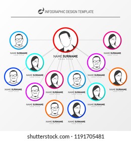 Creative Organization Chart Infographic Design Template: เวกเตอร์สต็อก ...