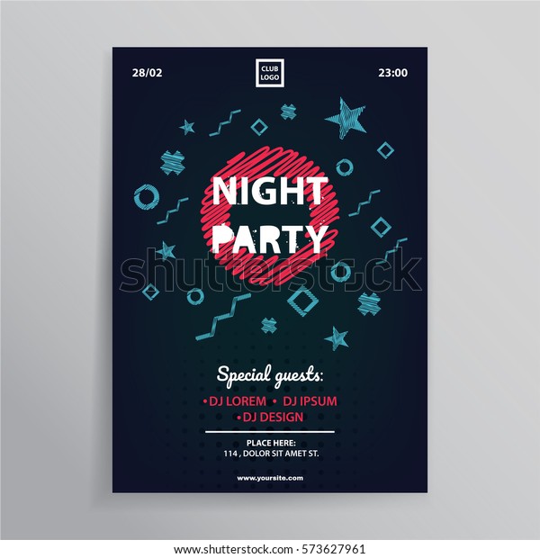 Creative Party Invitation Flyer Event Concept Stock Vector (Royalty ...