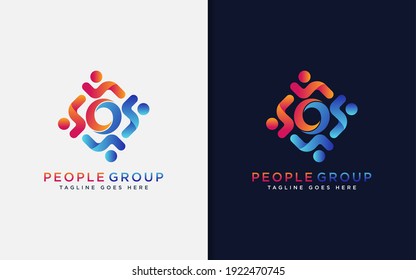 Creative People Group Logo Design Colorful Stock Vector (Royalty Free ...