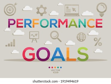 Vektor Stok Creative Performance Goals Banner Word Icon (Tanpa Royalti ...