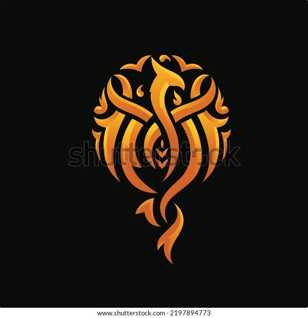 Creative Phoenix Logo Ornamental Art Shield Stock Vector (Royalty Free ...
