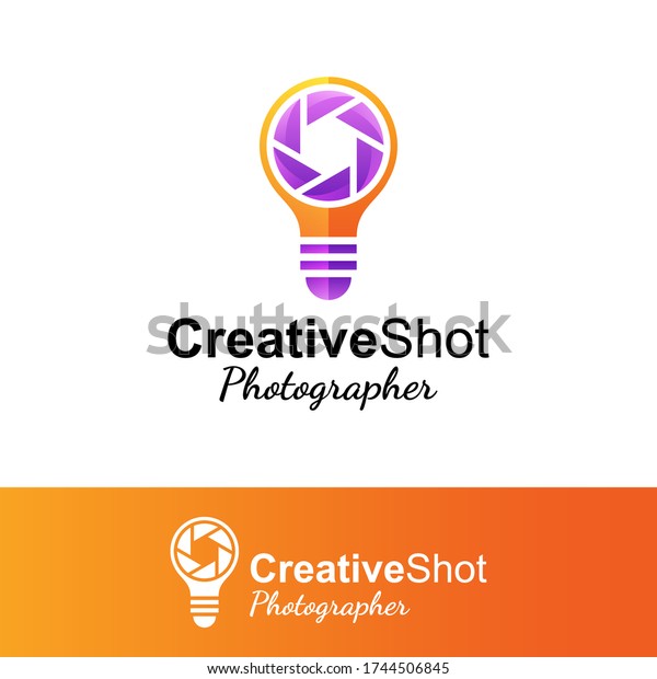 Creative Photographer Logo Bulb Camera Logo Stock Vector (Royalty Free ...