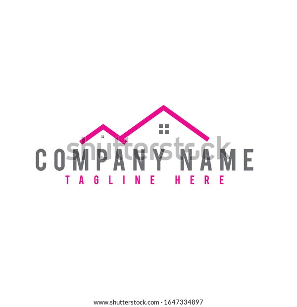 Creative Pink House Logo Design Vector Stock Vector (Royalty Free ...