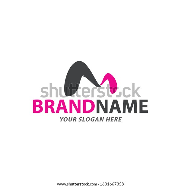 Creative Pink Letter M Symbol Icon Stock Vector (Royalty Free ...