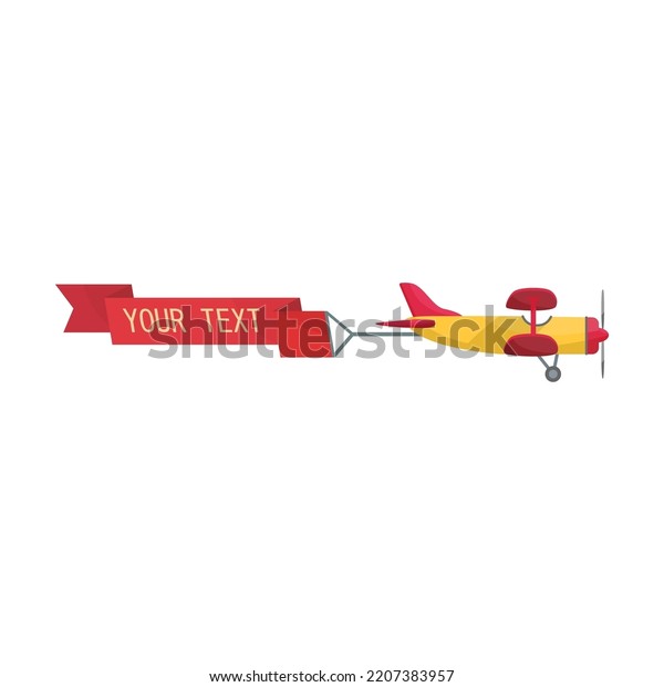 Creative Plane Flying Advertising Banner Flat Stock Vector (Royalty ...